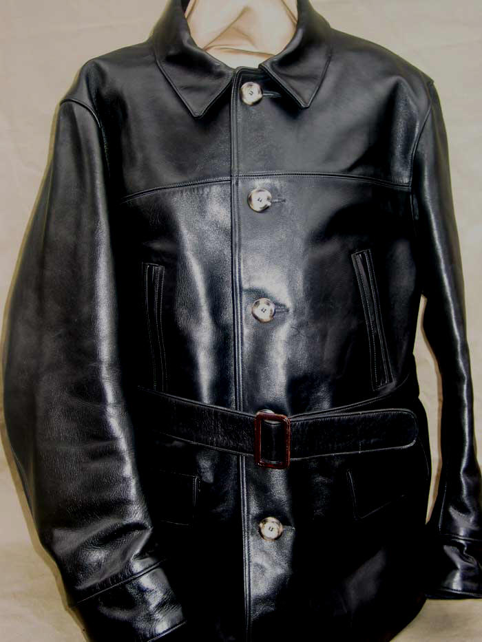 Bedford Horsehide Leather Car Coat Motorcycle Jacket