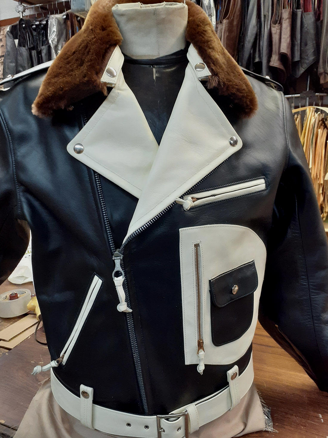 CUSTOM TWO-TONE BUCO J24 HORSEHIDE MOTORCYCLE JACKET